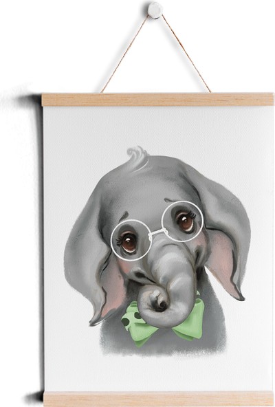 Carettart Sulu Boya Gözlüklü Fil Pu Deri Çocuk Odası Duvar Tablosu Carettart Sulu Boya Gözlüklü Fil Pu Deri Çocuk Odası Duvar Tablosu