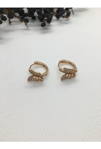 Eda Zirkon Taşlı Kelebek Küpe