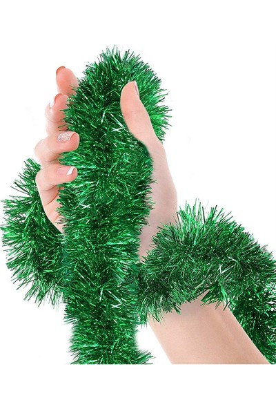 Sidelya Organizasyon Yeşil Yılbaşı Boyun Simi Yılbaşı Ağacı Süsleme Simi 2 mt Kalın