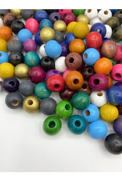 Hedef Bijuteri 16 mm Karışık Renkli Tahta,ahşap Boncuk (100GR,~70 Adet Boncuk) Hedef Bijuteri 16 mm Karışık Renkli Tahta,ahşap Boncuk (100GR,~70 Adet Boncuk)