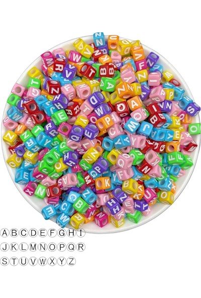 Hedef Bijuteri 50GR Harf Boncuk, 6mm Opak Renkli Zemin Üzeri Beyaz Yazılı Küp Harf Boncuk( 50GR,~300 Adet) Hedef Bijuteri 50GR Harf Boncuk, 6mm Opak Renkli Zemin Üzeri Beyaz Yazılı Küp Harf Boncuk( 50GR,~300 Adet)