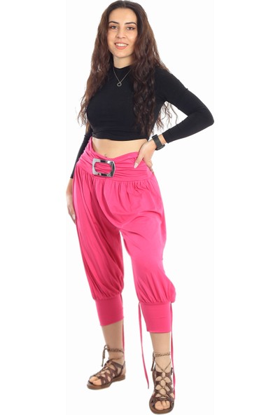 Otantik Textile Kadın Etnik Otantik Yazlık Penye Tokalı Kapri Şalvar Pantolon Otantik Textile Kadın Etnik Otantik Yazlık Penye Tokalı Kapri Şalvar Pantolon