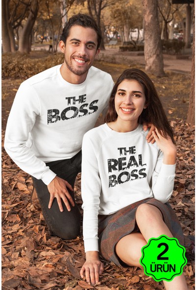 Maymuun Design Sevgililer Günü Patron Temalı Baskılı Sweatshirt Kombini - 2 Adet Maymuun Design Sevgililer Günü Patron Temalı Baskılı Sweatshirt Kombini - 2 Adet