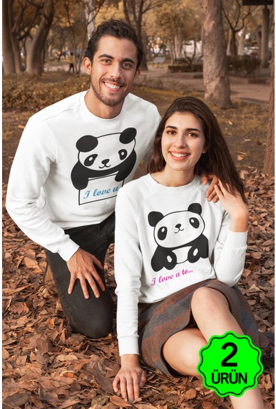 Maymuun Design Sevgililer Günü Aşkı Ilanı Temalı Baskılı Sweatshirt Kombini - 2 Adet Maymuun Design Sevgililer Günü Aşkı Ilanı Temalı Baskılı Sweatshirt Kombini - 2 Adet