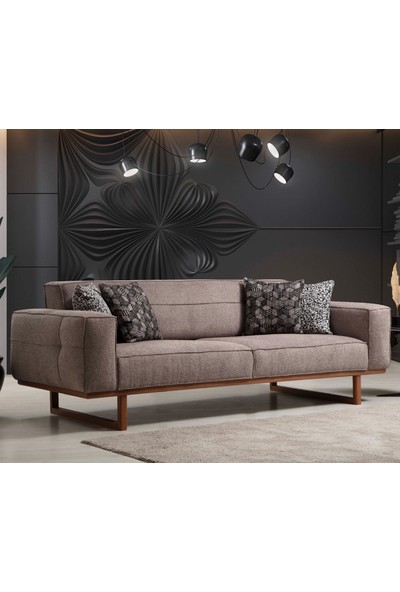 Eymense Wooden Kanepe Gri