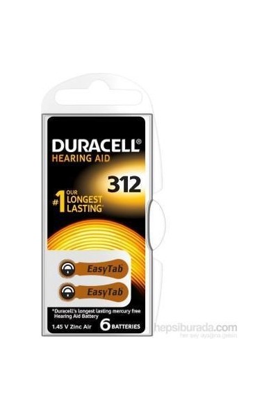 Duracell 312 Numara 6'lı Işitme Cihazı Pili Duracell 312 Numara 6'lı Işitme Cihazı Pili