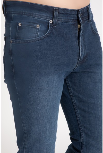 Erkek Regular Fit Likralı Rahat Kesim Kot Denim Jean Pantolon 1505-KOYU Mavi Erkek Regular Fit Likralı Rahat Kesim Kot Denim Jean Pantolon 1505-KOYU Mavi