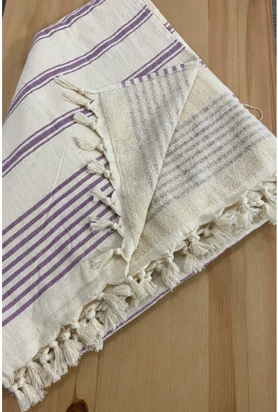 Buldan 100% Pamuk Çift Taraflı Organik Peştemal 85X185 Mor