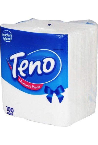 Teno 1 Koli Teno 32 Paket 100'LÜ Kare Peçete Servis Peçetesi Teno 1 Koli Teno 32 Paket 100'LÜ Kare Peçete Servis Peçetesi