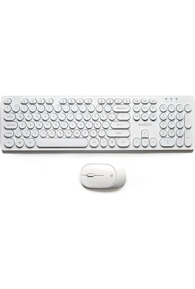 Kagito Retro Kablosuz Klavye & Mouse Set Kagito Retro Kablosuz Klavye & Mouse Set