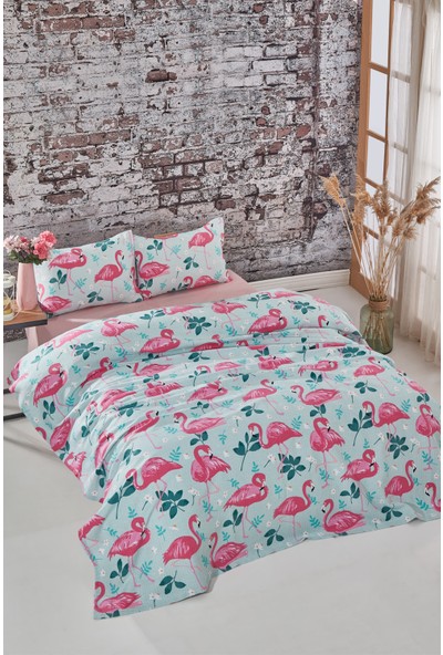 Fushia Flamingo Çift Kişilik Pike Mint Fushia Flamingo Çift Kişilik Pike Mint