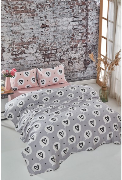 Fushia Lover Çift Kişilik Pike Gri Fushia Lover Çift Kişilik Pike Gri
