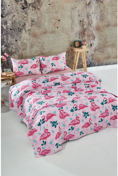 Fushia Flamingo Çift Kişilik Pike Seti Pembe Fushia Flamingo Çift Kişilik Pike Seti Pembe