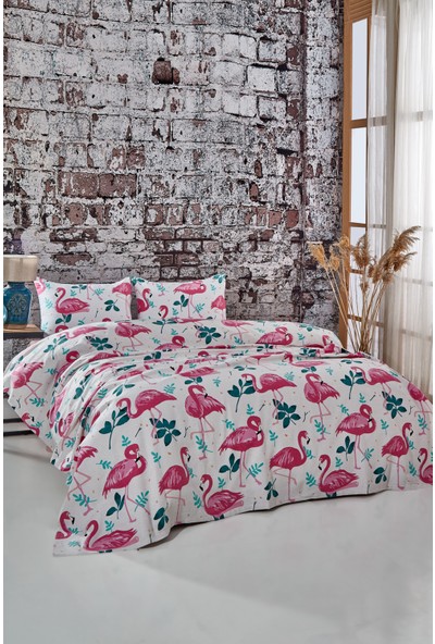 Fushia Flamingo Çift Kişilik Pike Seti Ekru Fushia Flamingo Çift Kişilik Pike Seti Ekru