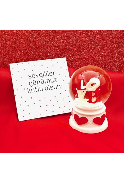 Wish Design Sevgililer Gününe Özel Kartlı Kar Küresi ''love''