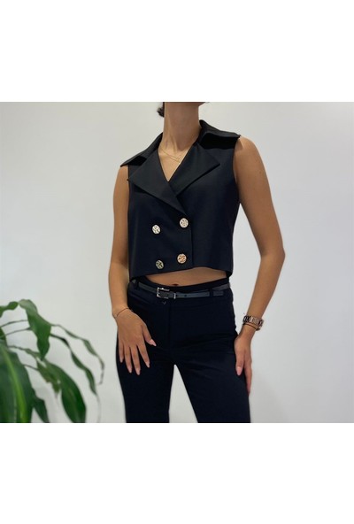 Bena Labena Crop Top Kadın Kumaş Yelek