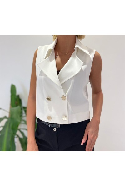 Bena Labena Crop Top Kadın Kumaş Yelek