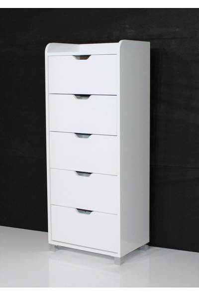 Mobilya Sarayı Yüksek Ahşap 5 Çekmeceli Kiler Dolabı