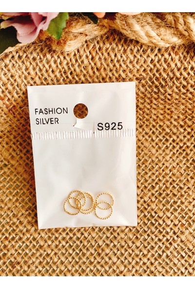 Yeşim Aksesuar Deliksiz Burunlar Için Gümüş Hızma, Deliksiz Kulaklar Için Gümüş Kıkırdak Küpe Set (6ADET)