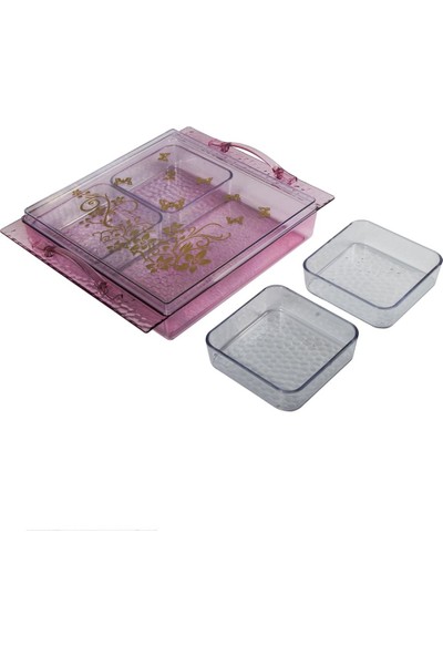 Bernam Butik Bernam Mürdüm Rengi 4'lü Kahvaltılık