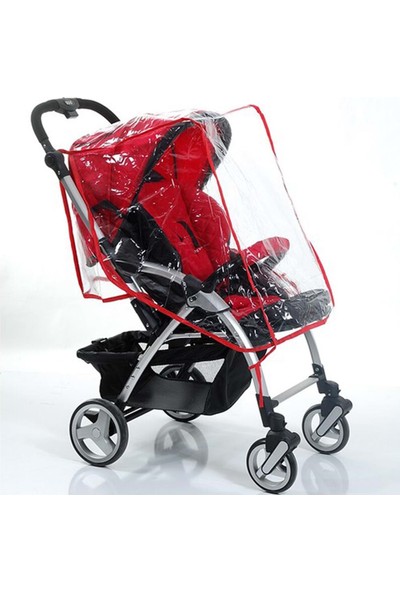 Bebek Evi Bebek Arabası Yağmurluğu - Kırmızı