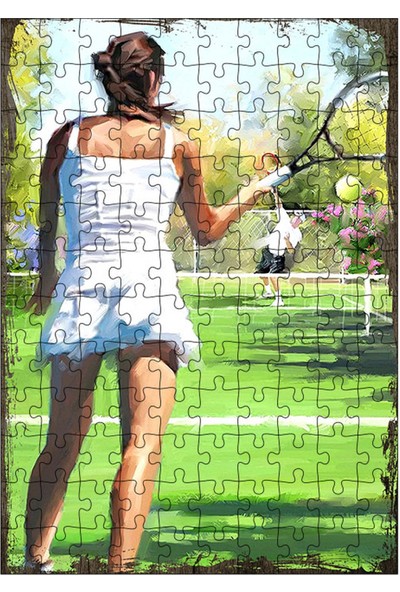 Tablomega Ahşap Puzzel Tenis Oynayan Çift 1 120 Parça 25*35 cm Tablomega Ahşap Puzzel Tenis Oynayan Çift 1 120 Parça 25*35 cm