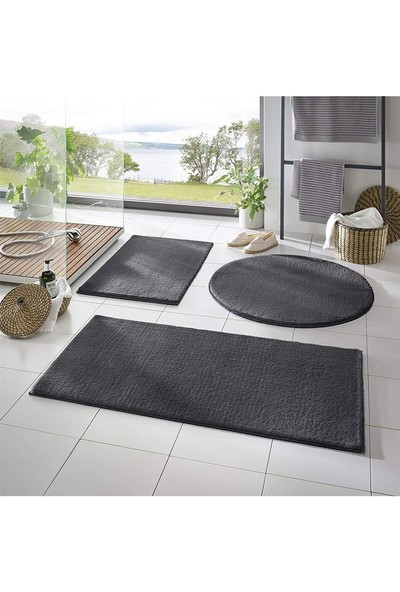 Sarar Xl Büyük Boy Banyo Paspası Üçlü Takım Antrasit Renk Peluş Kaymaz Taban Yıkanabilir Sarar Xl Büyük Boy Banyo Paspası Üçlü Takım Antrasit Renk Peluş Kaymaz Taban Yıkanabilir