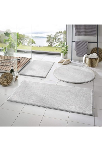 Sarar Xl Büyük Boy Banyo Paspası Üçlü Takım Beyaz Renk Peluş Kaymaz Taban Yıkanabilir Sarar Xl Büyük Boy Banyo Paspası Üçlü Takım Beyaz Renk Peluş Kaymaz Taban Yıkanabilir
