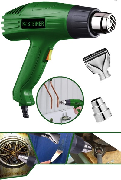 Steiner Germany Technology 3000 Watt 2 Kademeli Çelik Rezistans Sıcak Hava Isı Tabancası Steiner Germany Technology 3000 Watt 2 Kademeli Çelik Rezistans Sıcak Hava Isı Tabancası