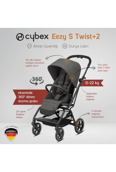 Cybex Eezy S Twist+2 (360 Derece) Bebek Arabası Cybex Eezy S Twist+2 (360 Derece) Bebek Arabası