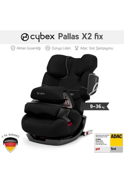 Cybex Adac'lı Pallas X2 (9-36 kg) Isofix Bebek Oto Koltuğu - Pure Black Cybex Adac'lı Pallas X2 (9-36 kg) Isofix Bebek Oto Koltuğu - Pure Black