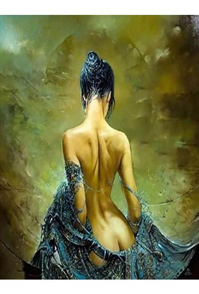 Womb Hobby Çıplak Sırt Sayılarla Boyama Seti 40 x 50 cm (Tuvale Gerili)