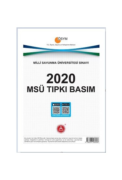 A Yayınları MSÜ 2020 Tıpkı Basım Deneme Sınavı (Ciltli) A Yayınları MSÜ 2020 Tıpkı Basım Deneme Sınavı (Ciltli)