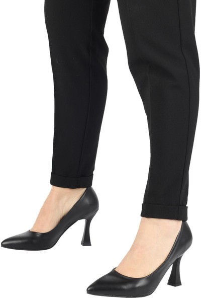 Modabuymus Siyah Mat Kadeh Topuklu Ayakkabı - Kanger