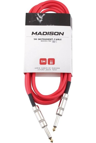 Madison Gitar Kablosu 3 Metre- Kırmızı