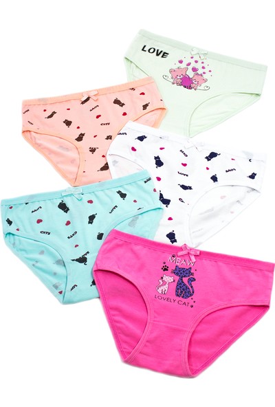 Biyokids Kız Çocuk Karışık Renk Külot 5 Li Paket BYO3310 Biyokids Kız Çocuk Karışık Renk Külot 5 Li Paket BYO3310