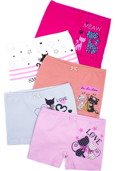 Biyokids Kız Çocuk Boxer 5 Li Paket Karışık Renk BYO3339 Biyokids Kız Çocuk Boxer 5 Li Paket Karışık Renk BYO3339