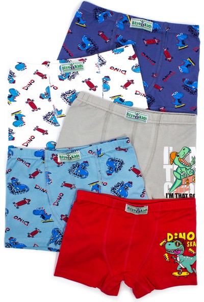 Biyokids Erkek Çocuk Boxer 5 Li Paket Karışık Renk BYO2602 Biyokids Erkek Çocuk Boxer 5 Li Paket Karışık Renk BYO2602
