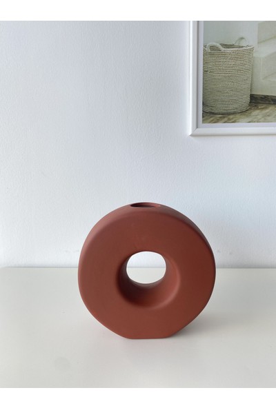 Winingo Donut Seramik Vazo Kiremit