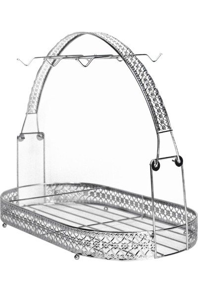 Ferforje Kupa Tutucu Yemekler Organizatör Süzgeç Için Sayaç Dolap Masa Gümüş Ferforje Kupa Tutucu Yemekler Organizatör Süzgeç Için Sayaç Dolap Masa Gümüş