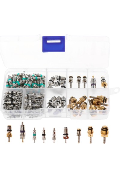 Baosity 134 Adet A / C Araba Oto Klima Vanası Çekirdek Çeşitler R134A Kit Kutusu Baosity 134 Adet A / C Araba Oto Klima Vanası Çekirdek Çeşitler R134A Kit Kutusu
