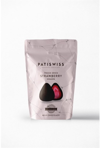 Patiswiss Şeker Ilavesiz Sütlü Çikolatalı Çilek Draje Patiswiss Şeker Ilavesiz Sütlü Çikolatalı Çilek Draje