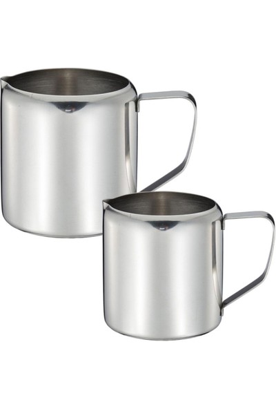 2 Adet 1 2oz Paslanmaz Çelik Süt Frothing Sürahi Makineleri Sütlü