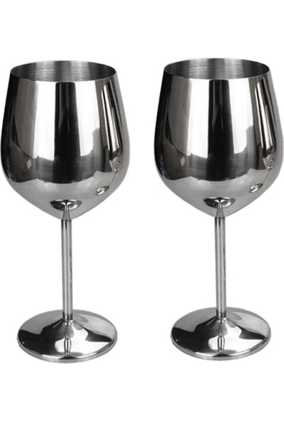 2x Kırmızı Şarap Kadehi Goblet Paslanmaz Çelik Kupası Barware 500ML / 17OZ Içme 2x Kırmızı Şarap Kadehi Goblet Paslanmaz Çelik Kupası Barware 500ML / 17OZ Içme