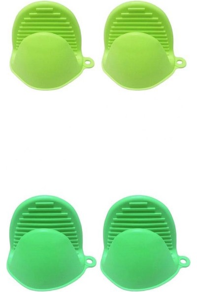 2 Pairs Yalıtım Silikon Eldiven Fırın Sıcak Pot Barbekü Pişirme El Klips Tutucu