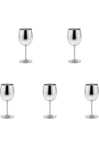 Paslanmaz Çelik Kırmızı Şarap Kadehi Kadeh Kupası Şampanya Bar Parti Ziyafet 5 Adet
