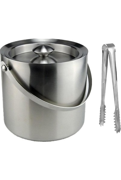 Paslanmaz Çelik 3l Buz Kova Şampanya Parti Soğutucu Şarap ile Tong Gümüş Paslanmaz Çelik 3l Buz Kova Şampanya Parti Soğutucu Şarap ile Tong Gümüş