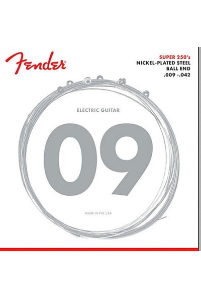 Fender 250L Super 250 Nickel Plated Steel Light Takim Tel .009-.042 Fender 250L Super 250 Nickel Plated Steel Light Takim Tel .009-.042