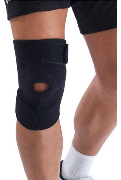 Slipt Ayarlanabilir Ortası Açık Neopren Dizlik Siyah