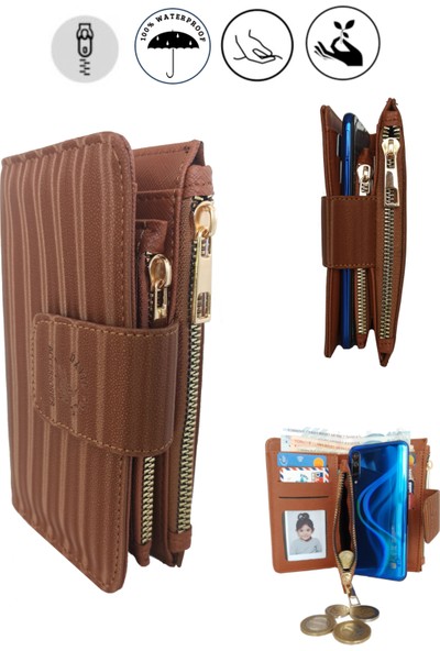 STİLEGOM Sevgililer Gününe Özel Hediyelik Kadın Taba Cüzdan Fermuarlı Bozuk Para & Kredi Kartlığı Bölmeli